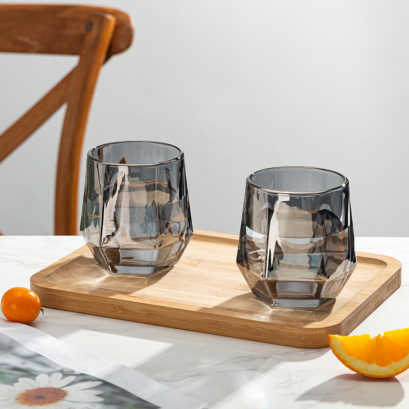 MOREUSHOP | Amber Hexagonal Glass Cup – Moreushop®