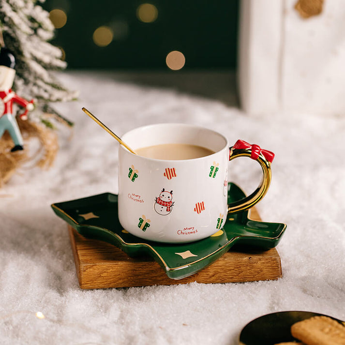 MOREUSHOP | Christmas Ceramic Cups and Saucer – Moreushop®