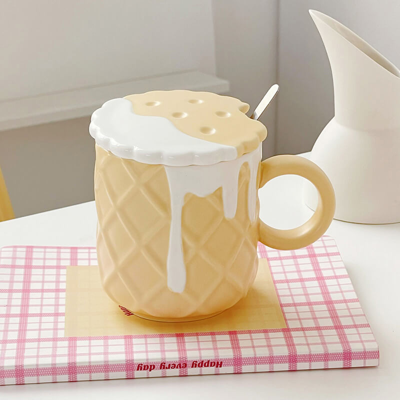 MOREUSHOP | Cream Biscuit Ceramic Mug – Moreushop®