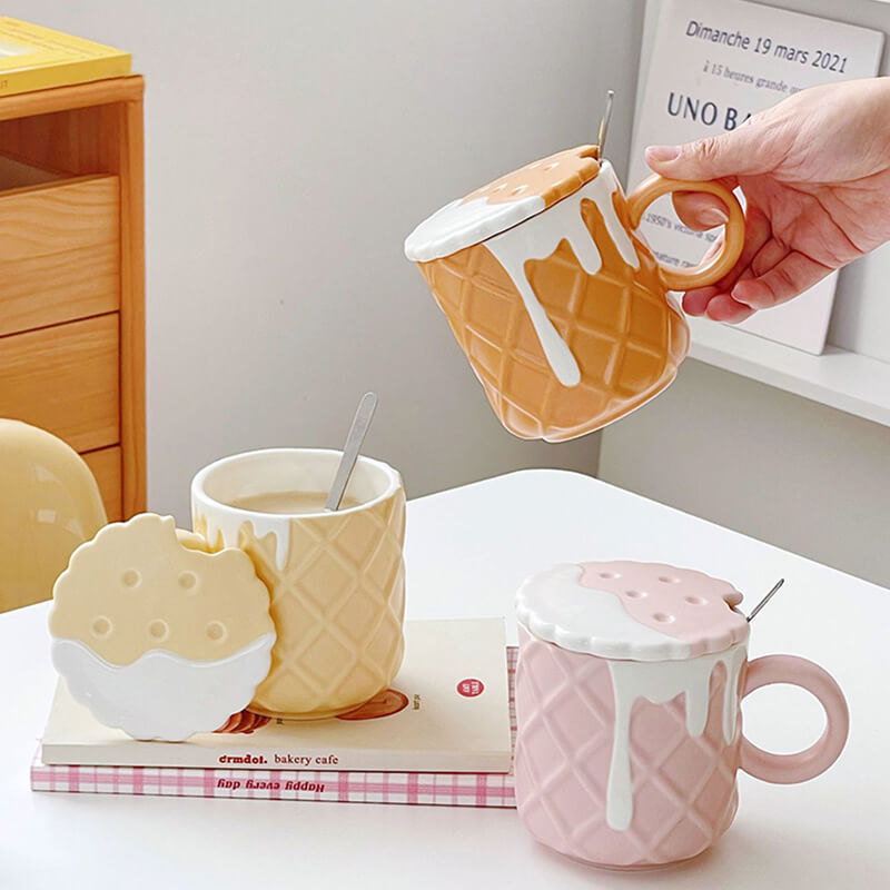 MOREUSHOP | Cream Biscuit Ceramic Mug – Moreushop®