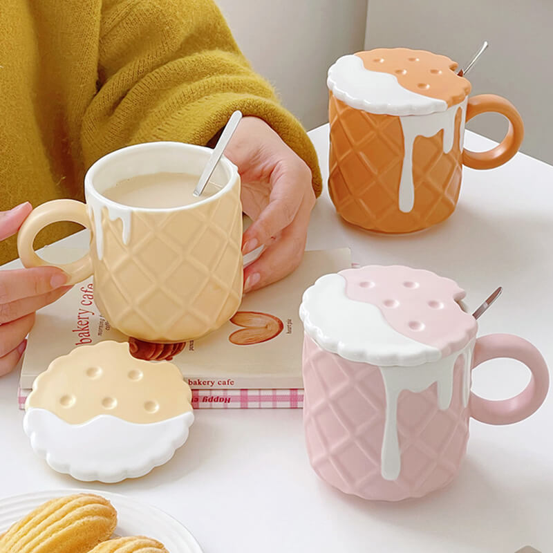 MOREUSHOP | Cream Biscuit Ceramic Mug – Moreushop®