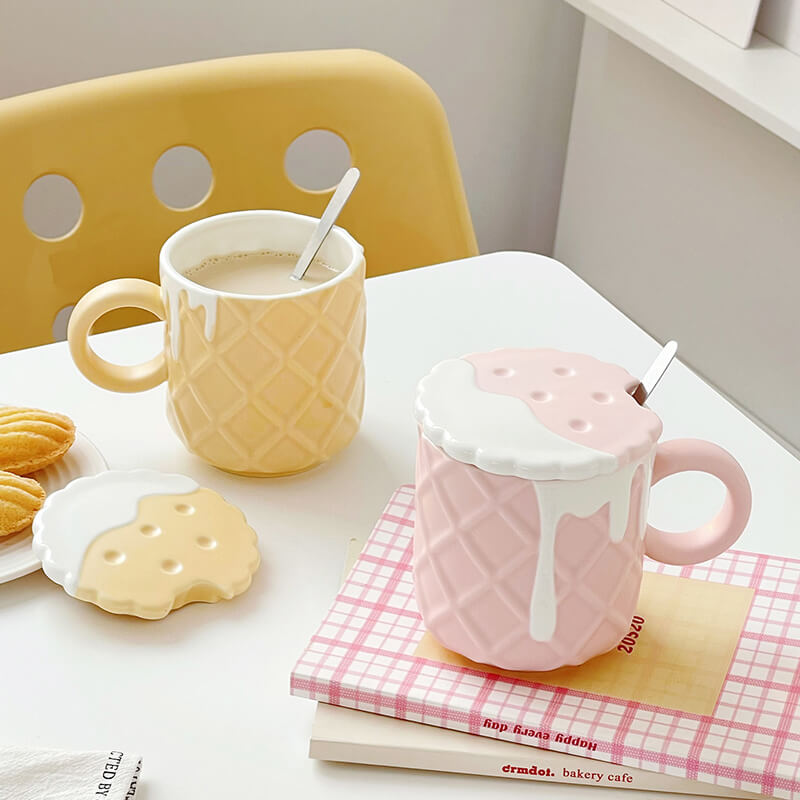 MOREUSHOP | Cream Biscuit Ceramic Mug – Moreushop®