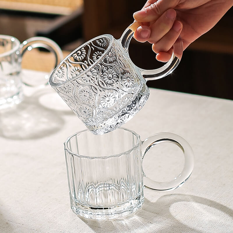 MOREUSHOP | Creative Embossed Glass Cup – Moreushop®