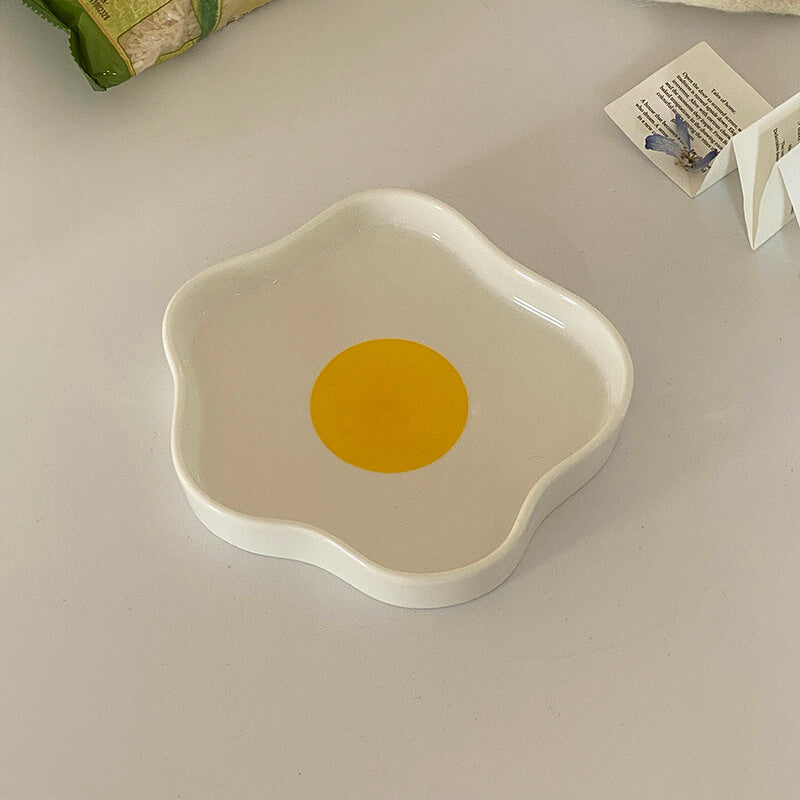 MOREUSHOP | Fried Egg Shaped Ceramic Plate – Moreushop®