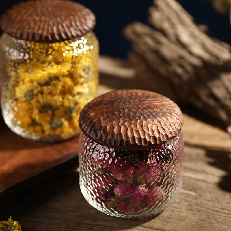MOREUSHOP | Hammered Glass Storage Jar – Moreushop®