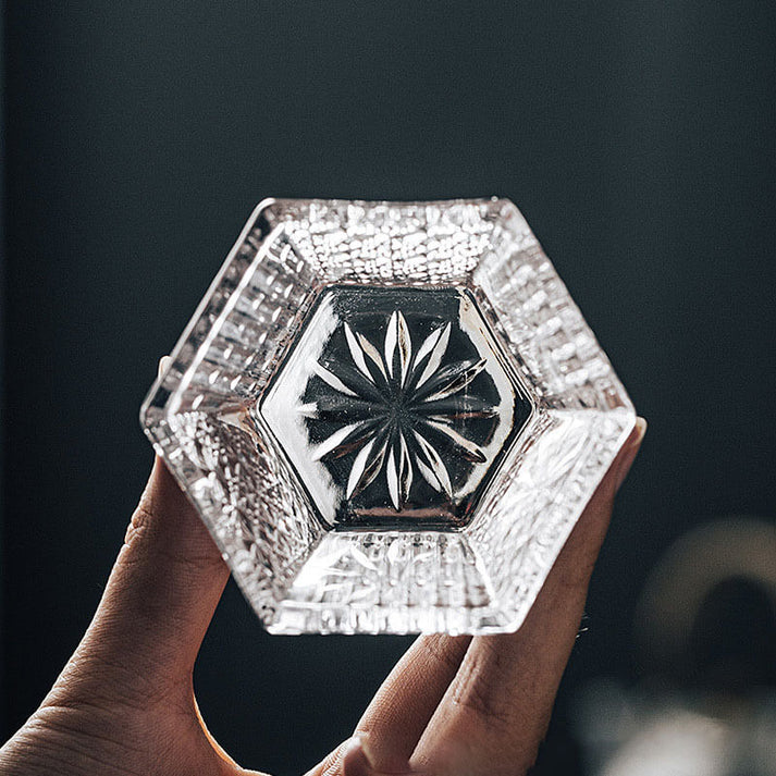 MOREUSHOP | Hexagonal Embossed Glass Cup – Moreushop®