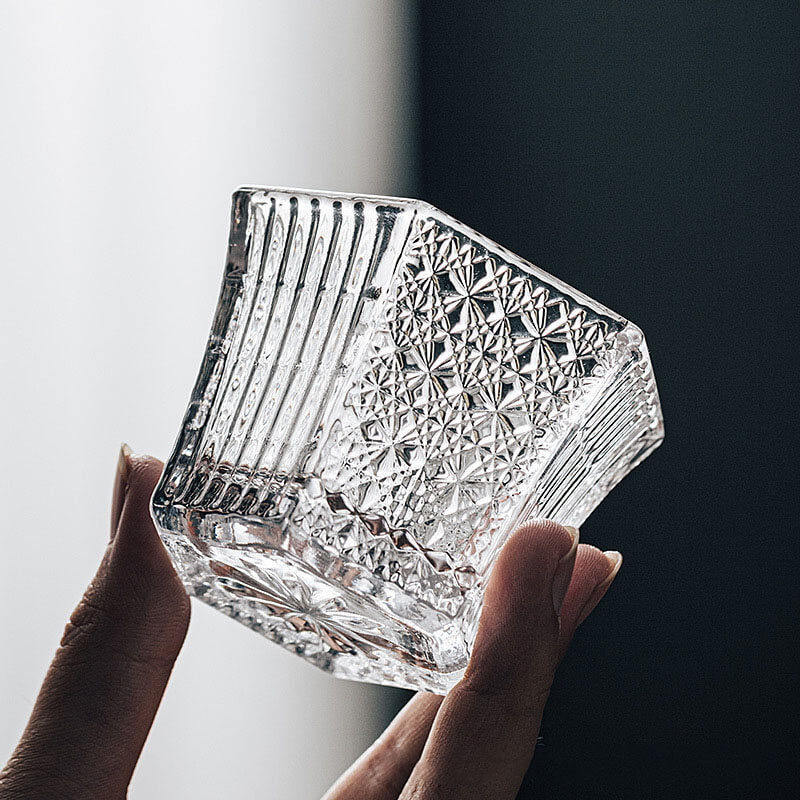 MOREUSHOP | Hexagonal Embossed Glass Cup – Moreushop®