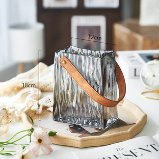 Light Luxury Portable Glass Vase – Moreushop