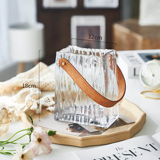 Light Luxury Portable Glass Vase – Moreushop