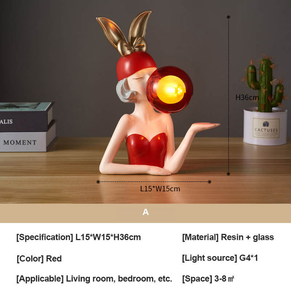 MOREUSHOP | Colorful Elegant Girls Resin Table Lamp – Moreushop®
