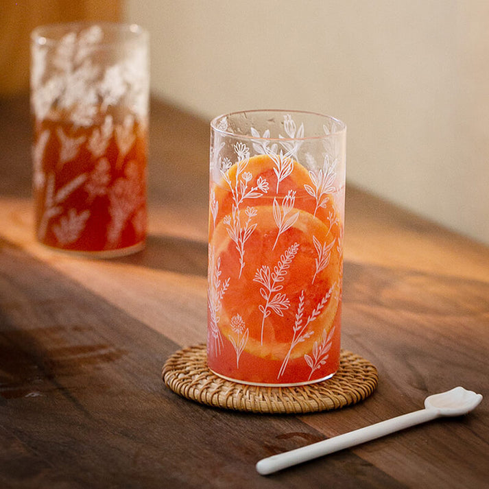 MOREUSHOP | Plant Printed Glass Cup – Moreushop®