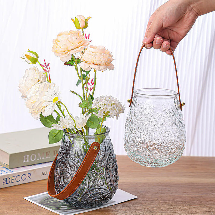 MOREUSHOP | Simple Embossed Glass Vase – Moreushop®
