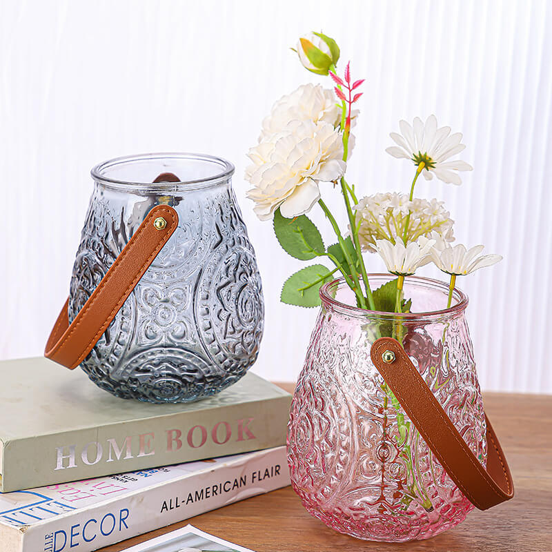MOREUSHOP | Simple Embossed Glass Vase – Moreushop®