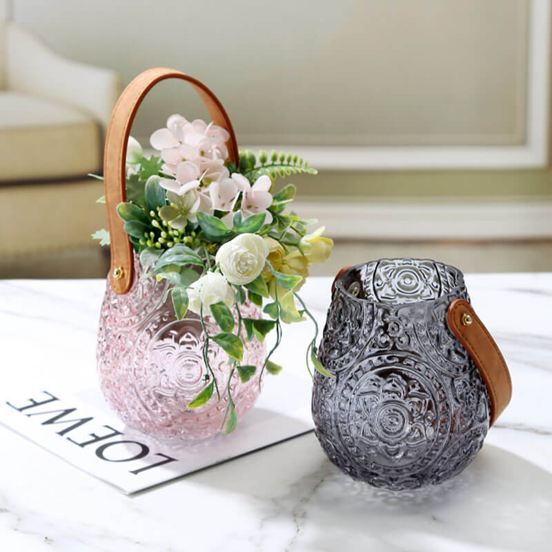 MOREUSHOP | Simple Embossed Glass Vase – Moreushop®