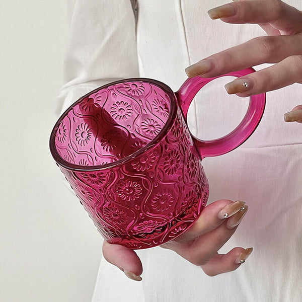 MOREUSHOP | Vintage Begonia Flowers Embossed Glass – Moreushop®