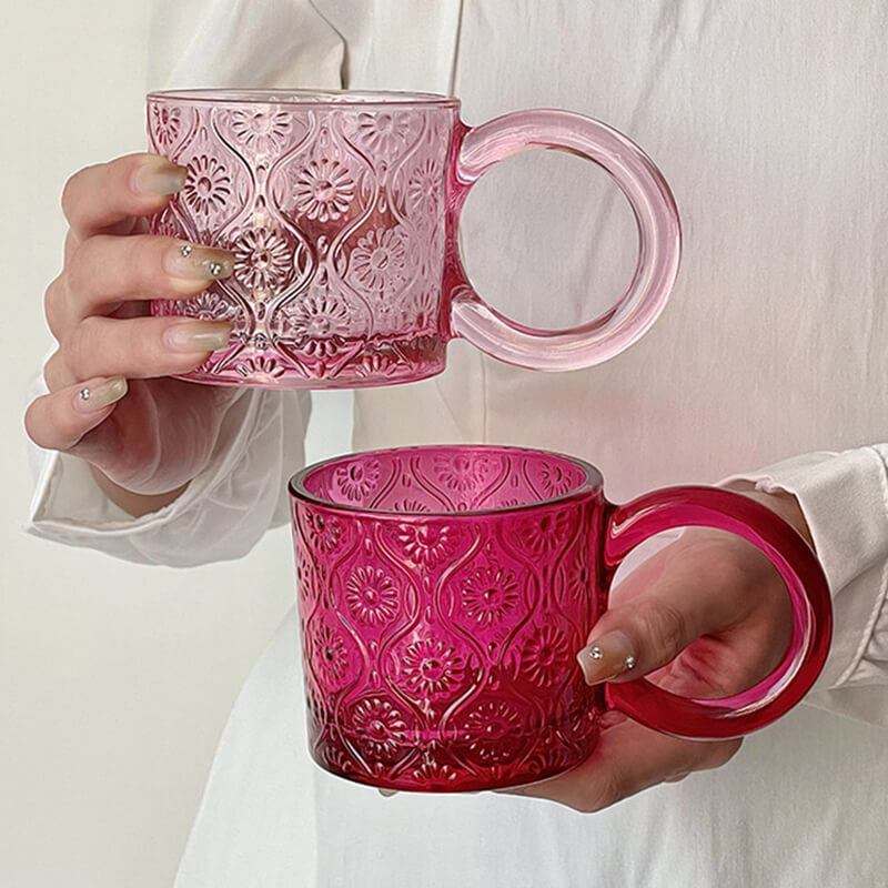MOREUSHOP | Vintage Begonia Flowers Embossed Glass – Moreushop®