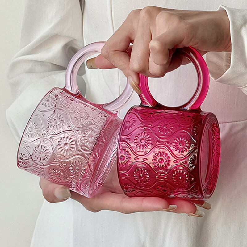 MOREUSHOP | Vintage Begonia Flowers Embossed Glass – Moreushop®