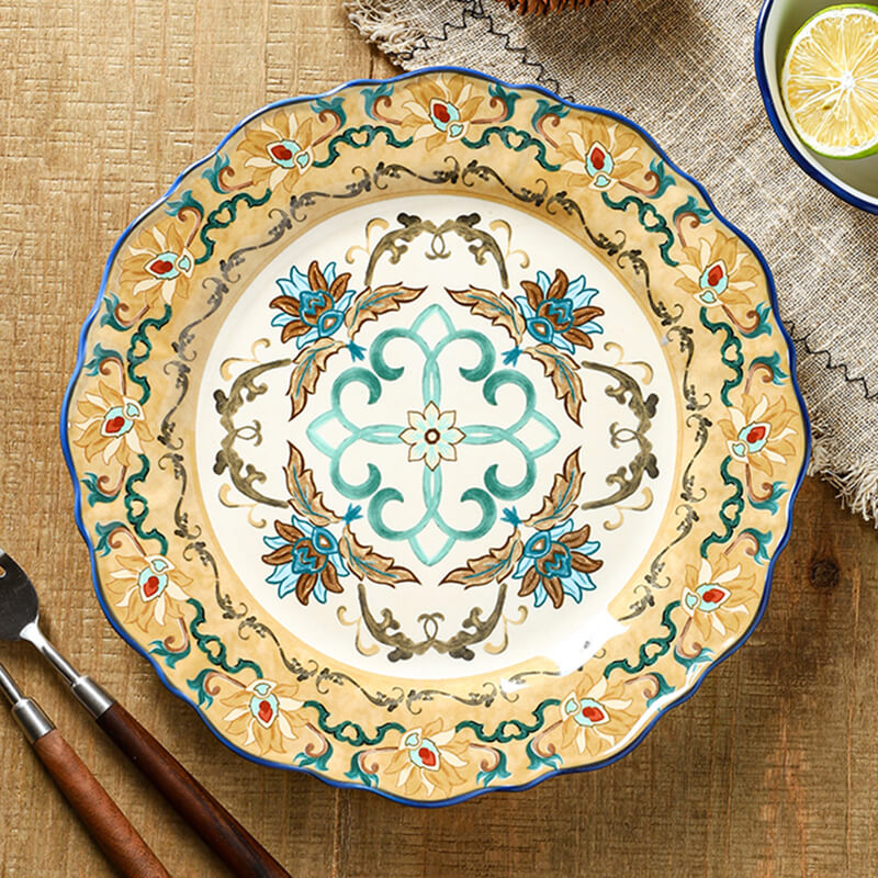MOREUSHOP | Vintage Hand Painted Ceramic Dinner Plate – Moreushop®