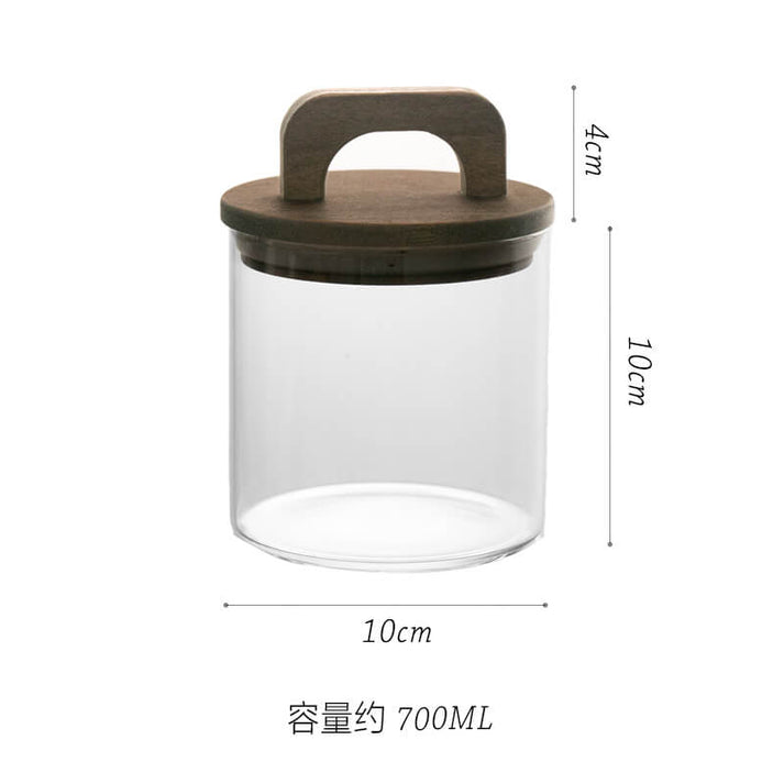 MOREUSHOP | Wooden Handle Glass Storage Jar – Moreushop®