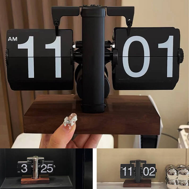 MOREUSHOP | Walnut Page Turning Clock – Moreushop®