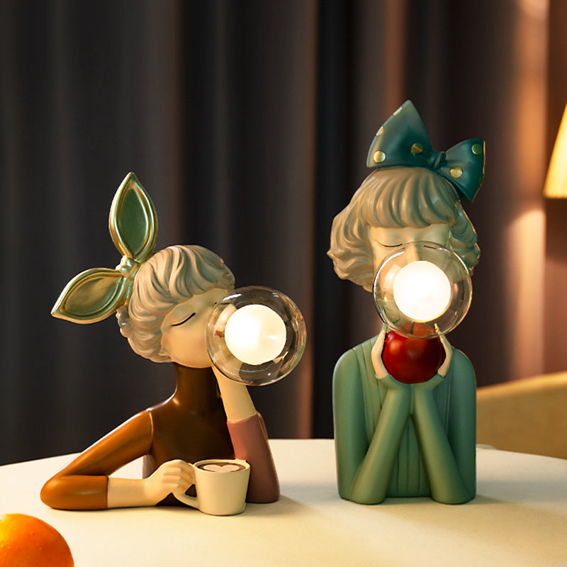 MOREUSHOP | Elegant Girl Resin Table Lamp – Moreushop®