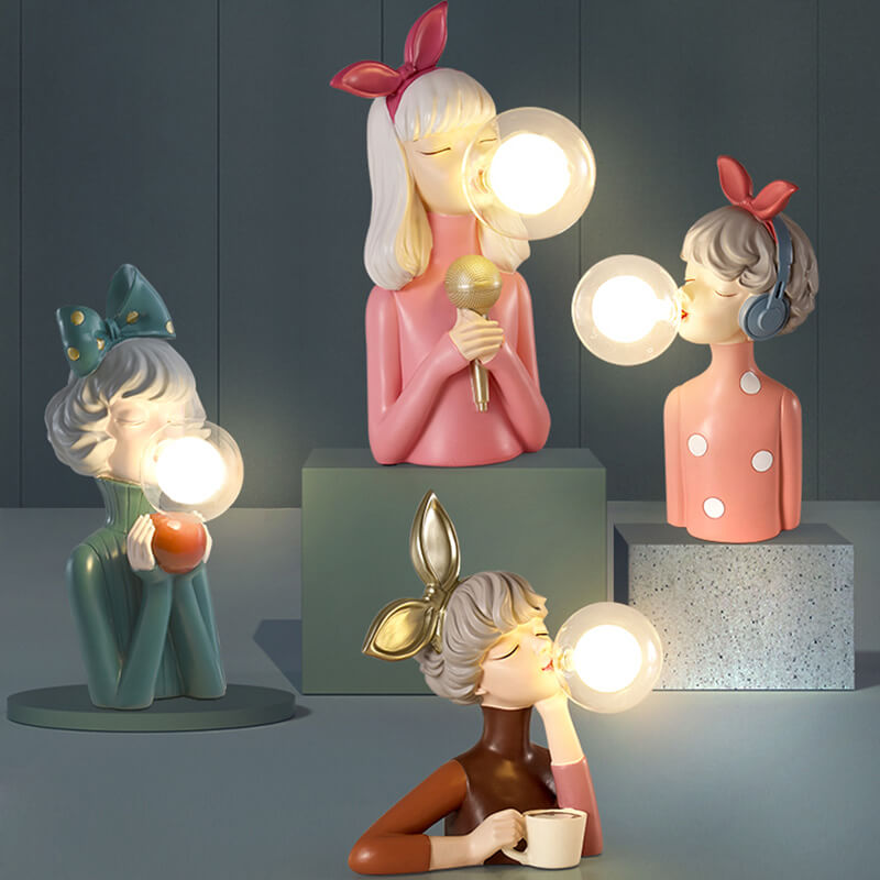 MOREUSHOP | Elegant Girl Resin Table Lamp – Moreushop®