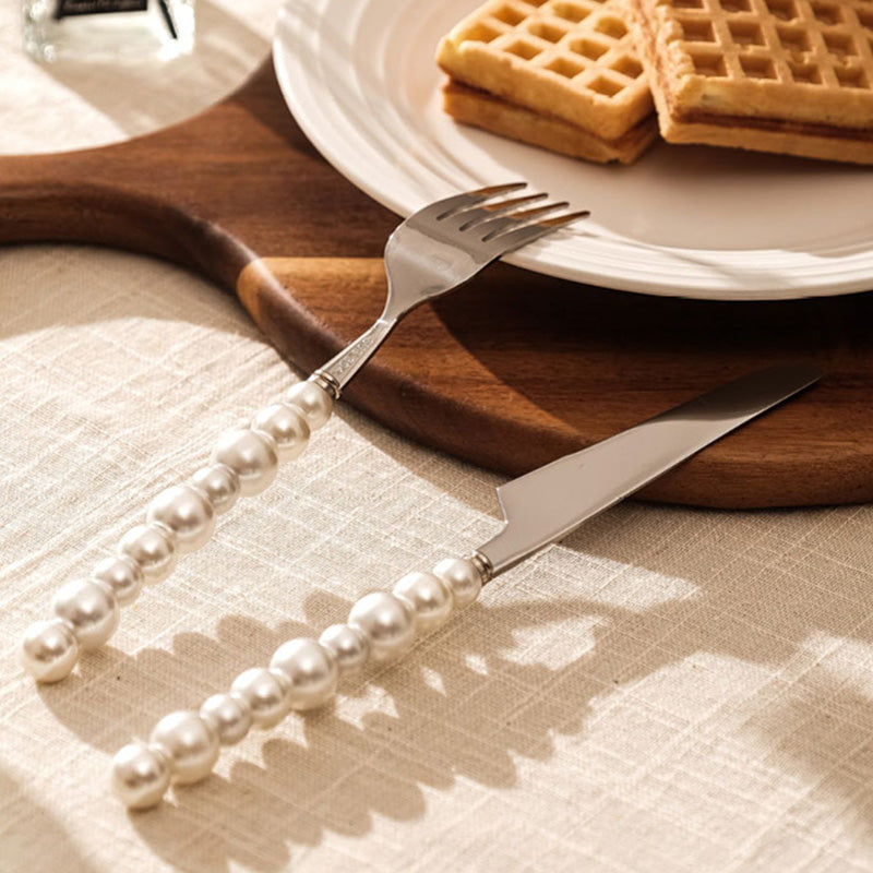 MOREUSHOP | Pearl Handle Flatware 4 Pcs Set – Moreushop®