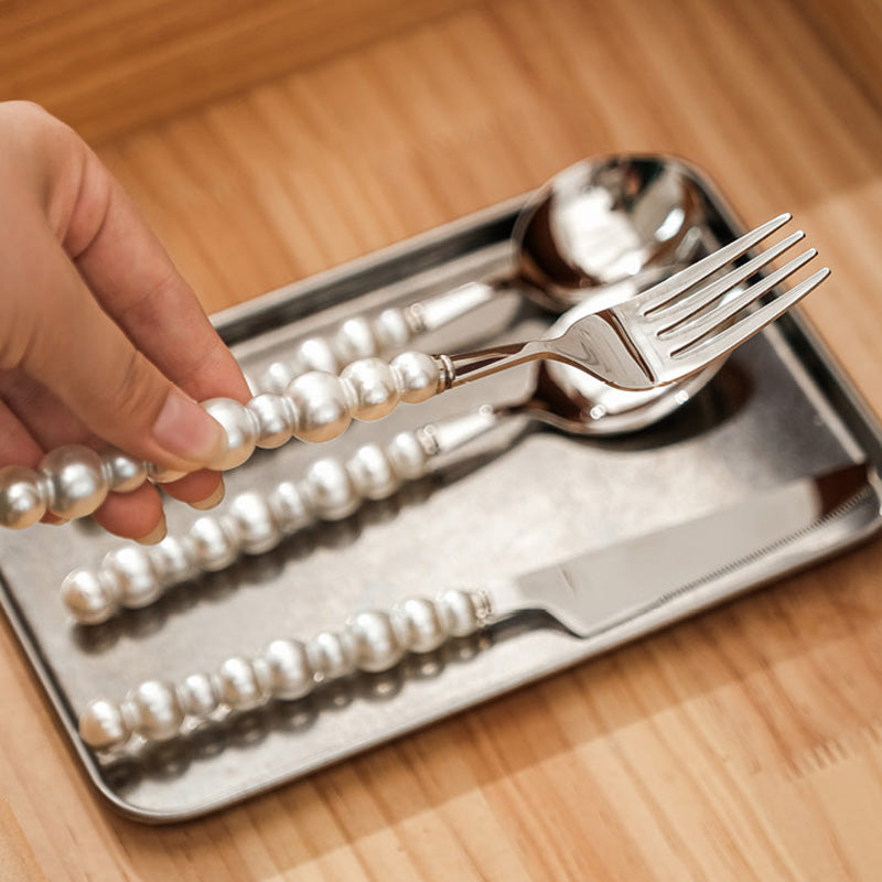 MOREUSHOP | Pearl Handle Flatware 4 Pcs Set – Moreushop®
