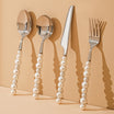 MOREUSHOP | Pearl Handle Flatware 4 Pcs Set – Moreushop