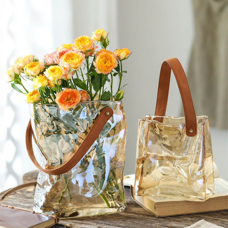 MOREUSHOP | Pleated Bag Glass Vase – Moreushop®
